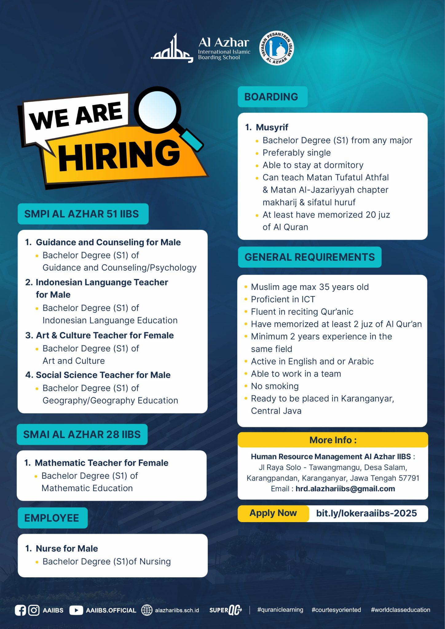 Lowongan di Al Azhar IIBS Karangpandan - Loker Karanganyar